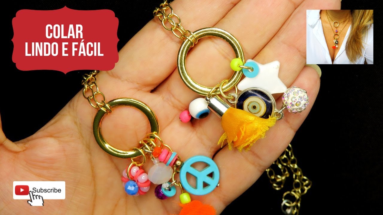 Como Fazer Um COLAR LINDO e FÁCIL. Diy - YouTube