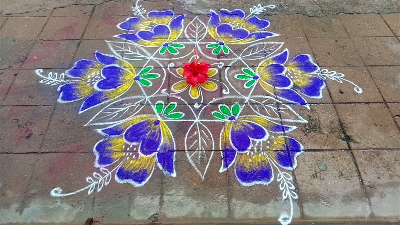 Pongal 2024 new flower rangoli/Bhogi poo kolam/Sankaranthi 2024 special ...