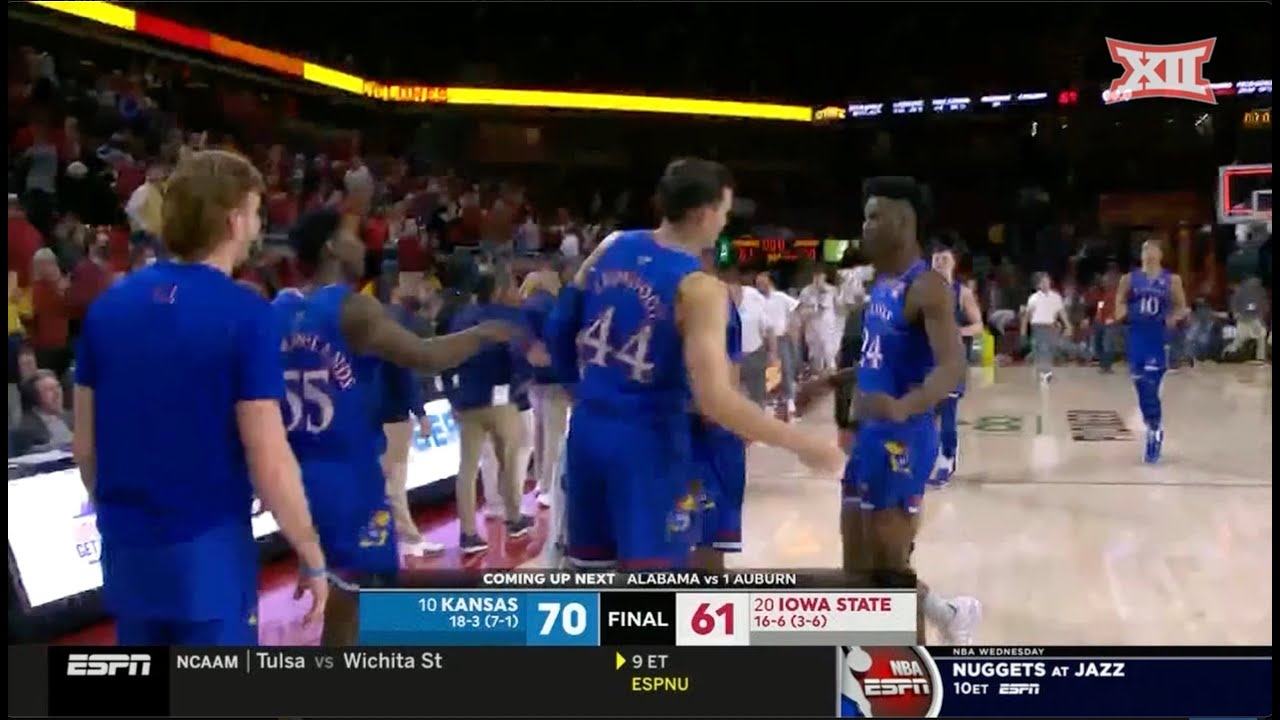 No. 10 Kansas vs No. 20 Iowa State Men's Basketball Highlights - YouTube