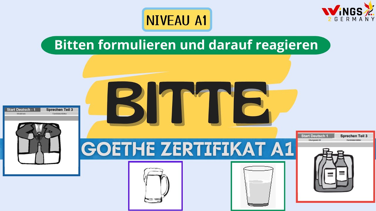 BITTE | Goethe A1 Sprechen Teil 3 | Der Wein, Das Bier, Die Milch ...