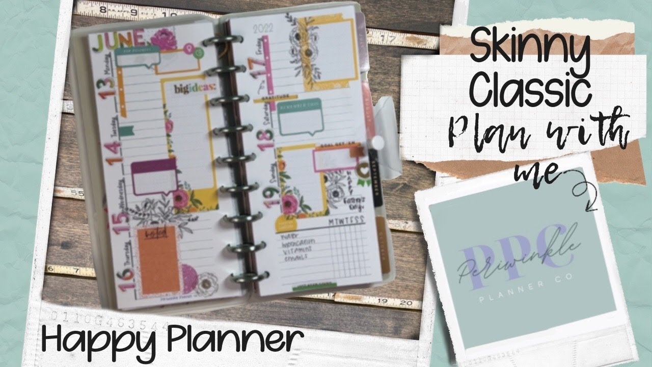 Happy Planner Skinny Classic | Plan With Me | Brights and Florals - YouTube