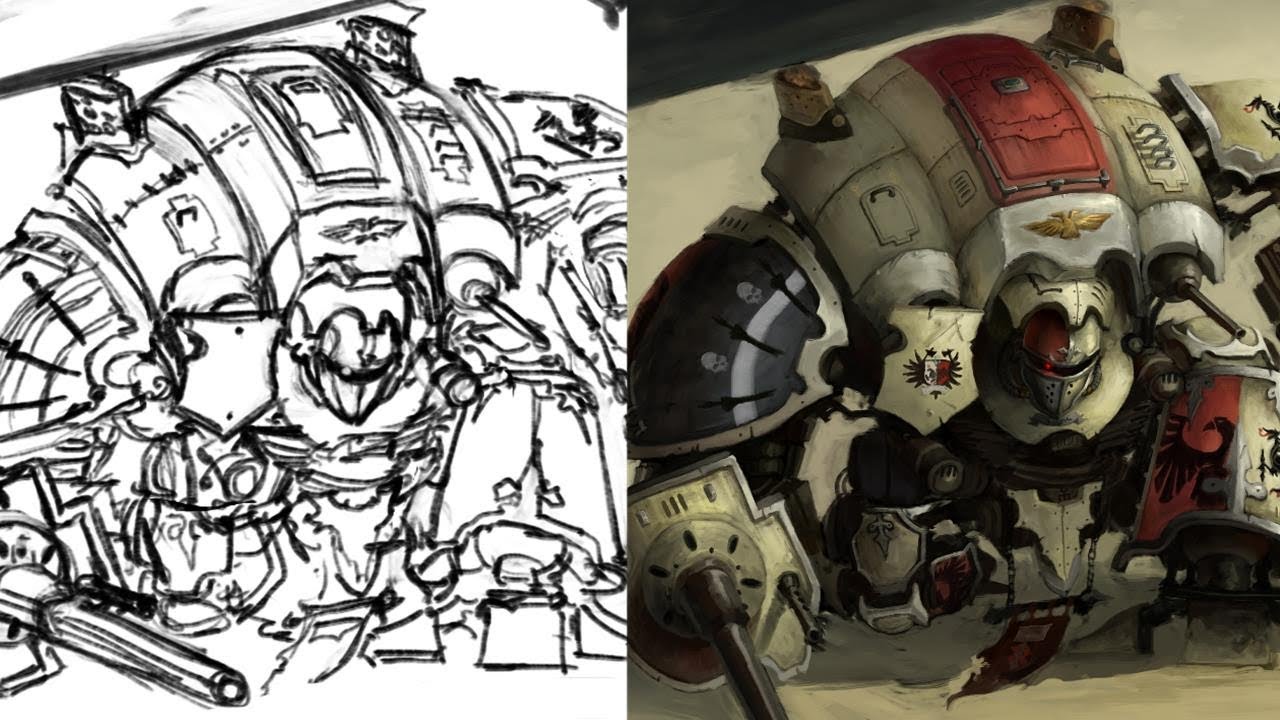 Warhammer 40k Griffith Imperial Knight [painting process] - YouTube