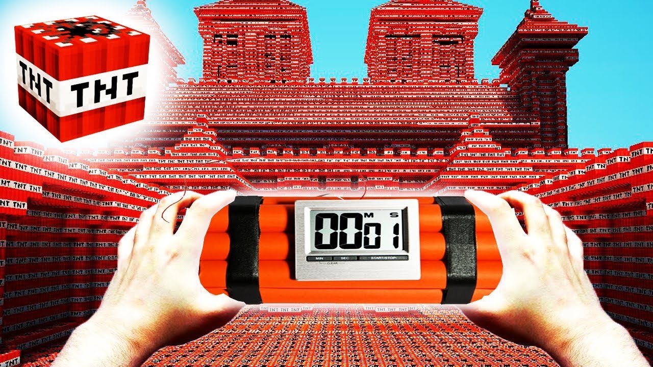 FUI EXPLODIDO POR 10.000 TNT NO MINECRAFT REALISTA NA VIDA REAL ...