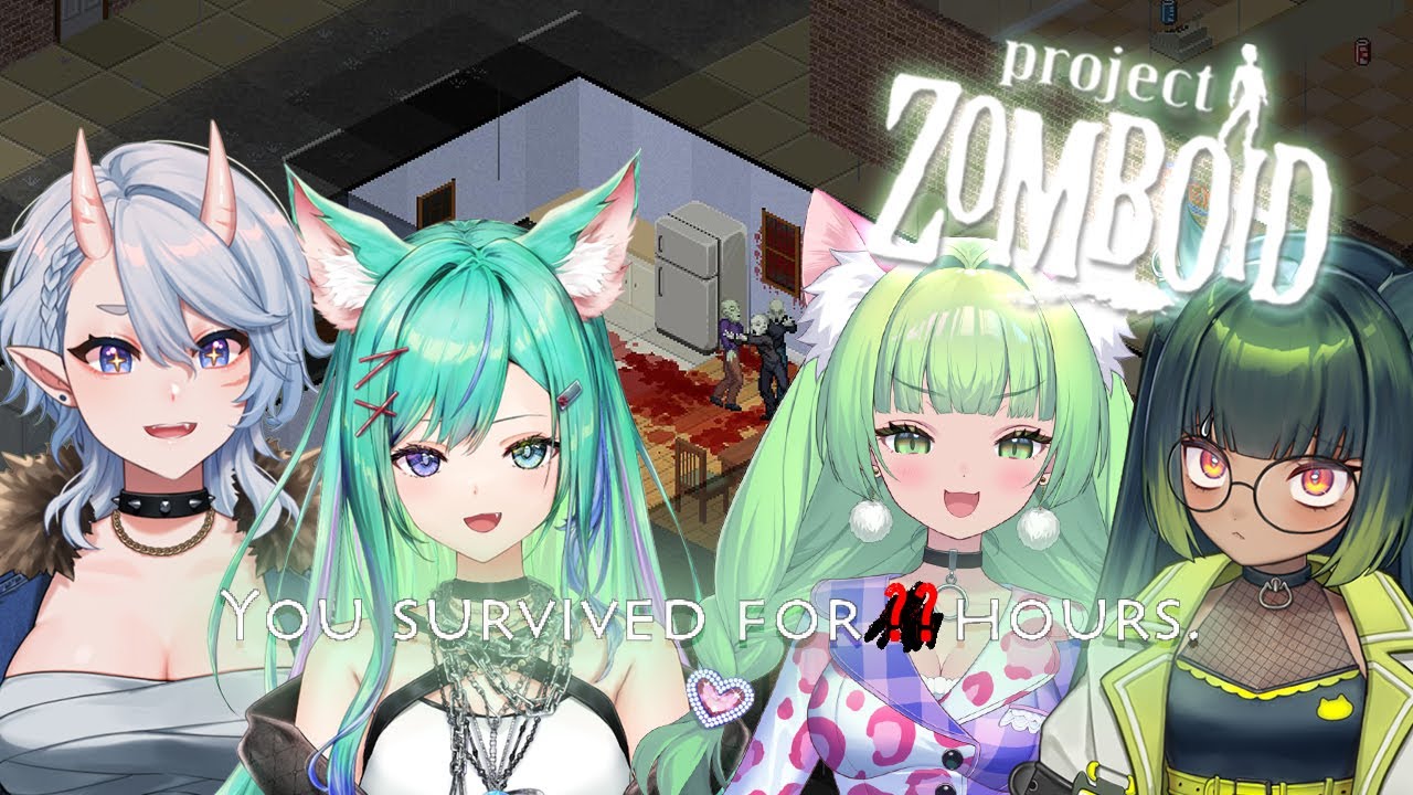 【PROJECT ZOMBOID 】DO YOU SEE THE PRETTY COLOUR PALETTE??? 3 CATS 1 ONI ...