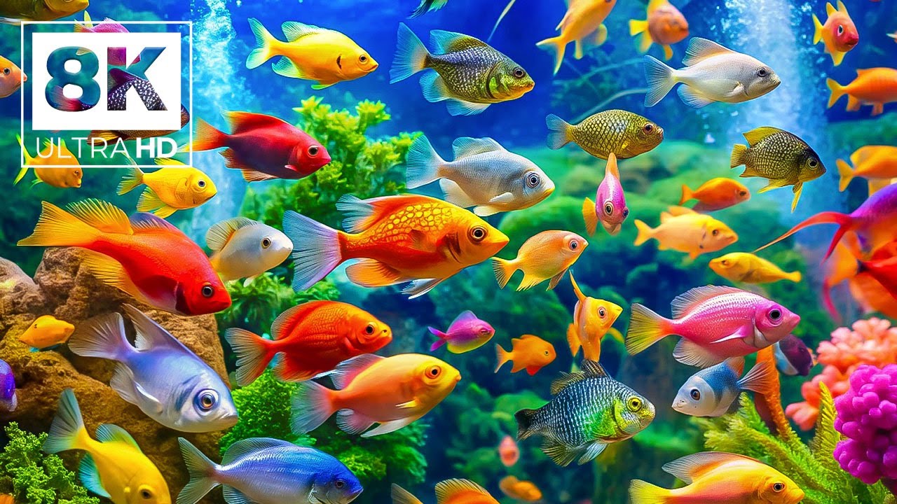 Aquarium 8K UHD 🐠 Colorful Reef Fish & Vibrant Coral - Relaxing Ocean ...