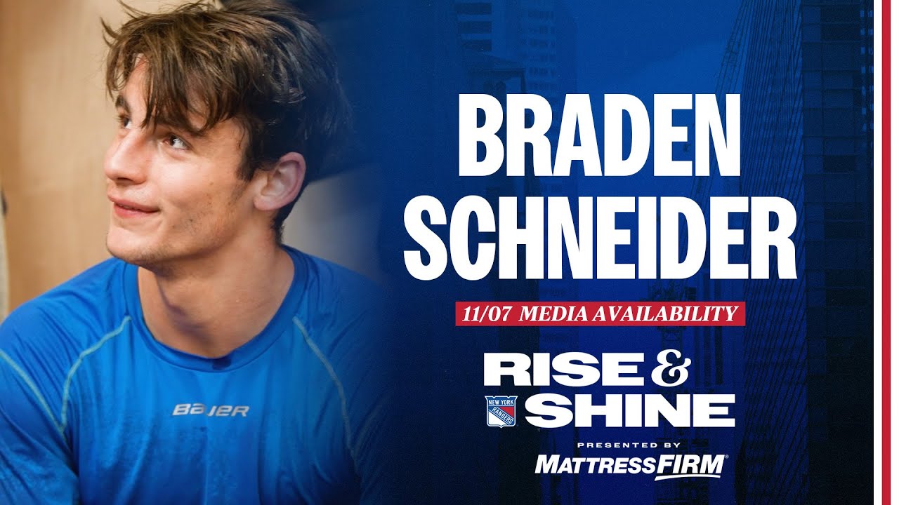 NYR vs. DET: Braden Schneider Pregame Media Availability | November 7, 2023 - YouTube