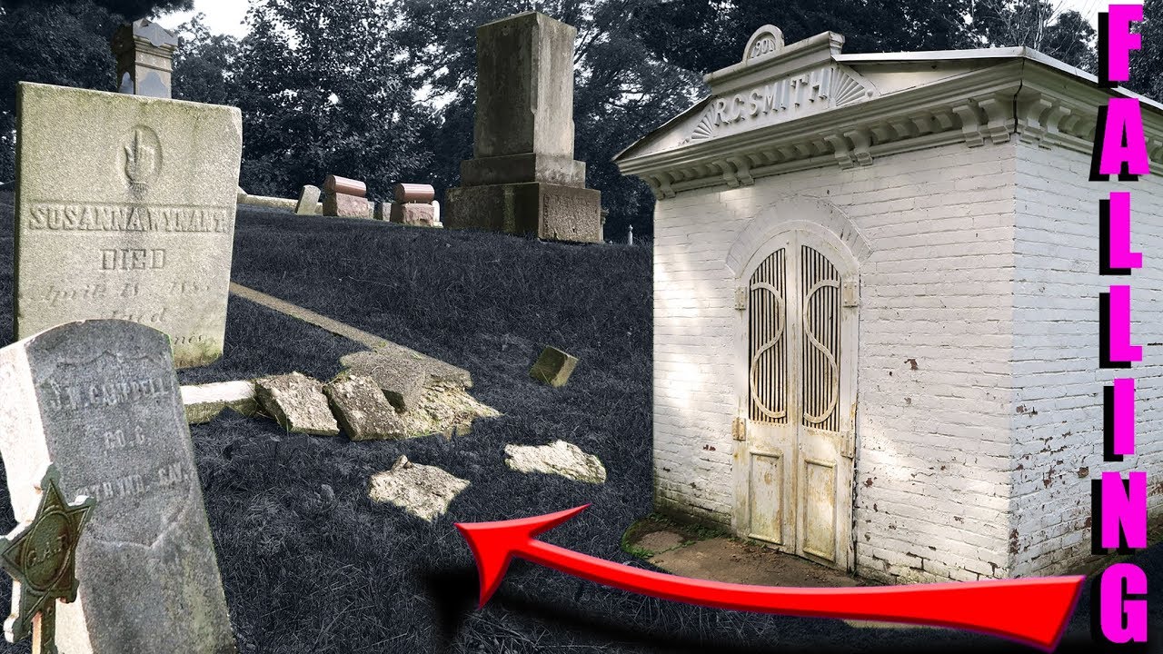 Gravestones Falling Down Hill | Unique Mausoleums - YouTube