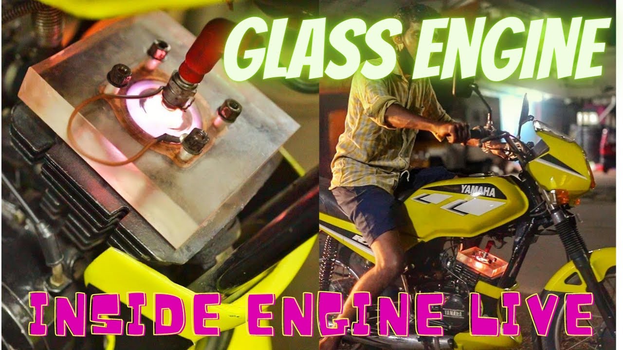 TRANSPARENT ENGINE HEAD INSTALLING IN YAMAHA RXZ. 2STROKE GLASS ENGINE ...