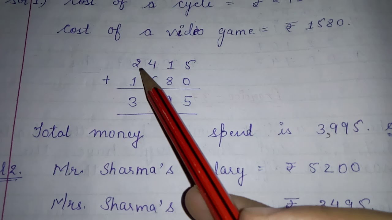 Addition ( Word problems), Class -3 , Mathematics. - YouTube