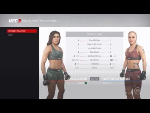 Jessica Aguilar vs Velentina Shevchenko (EA UFC 3: Belly Punch Contest)