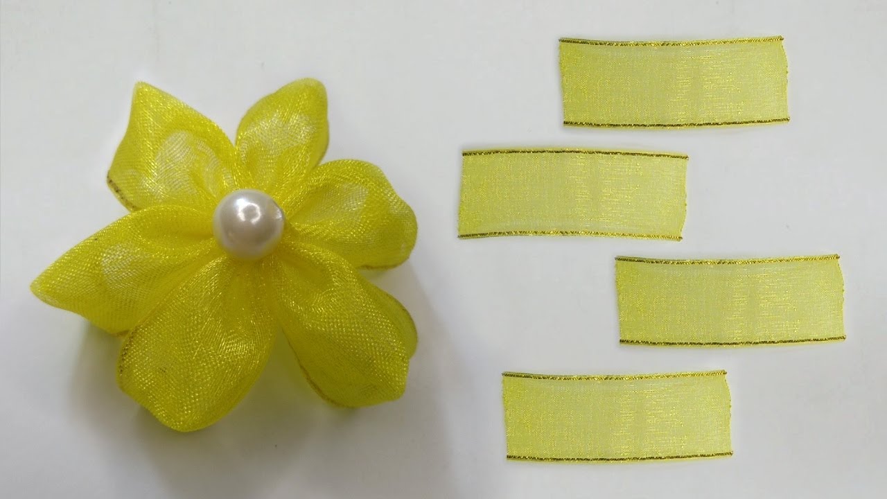 Organza Flowers | Organza Ribbon Flowers | How to Make Ribbon Flowers ...