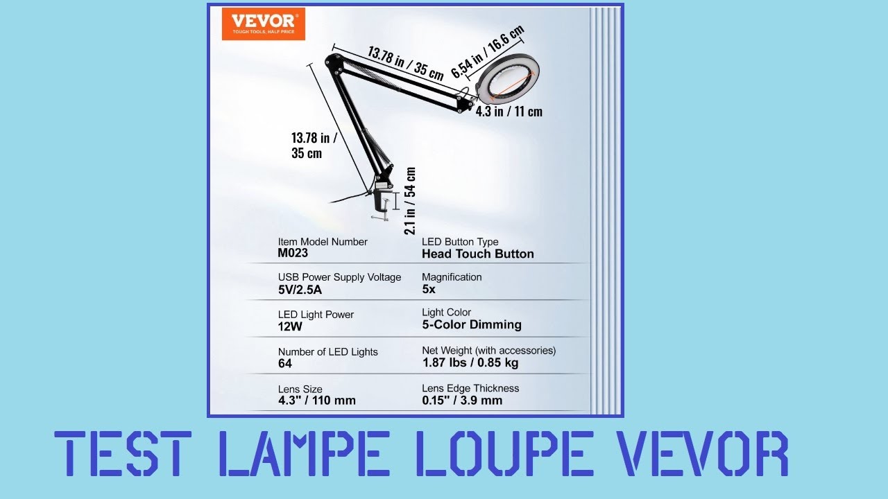 Cyrob : Revue Lampe-Loupe Vevor - YouTube
