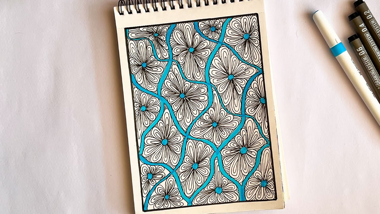 4/45 Days Zentangle Patterns || Daily challenge | Art for beginners ...