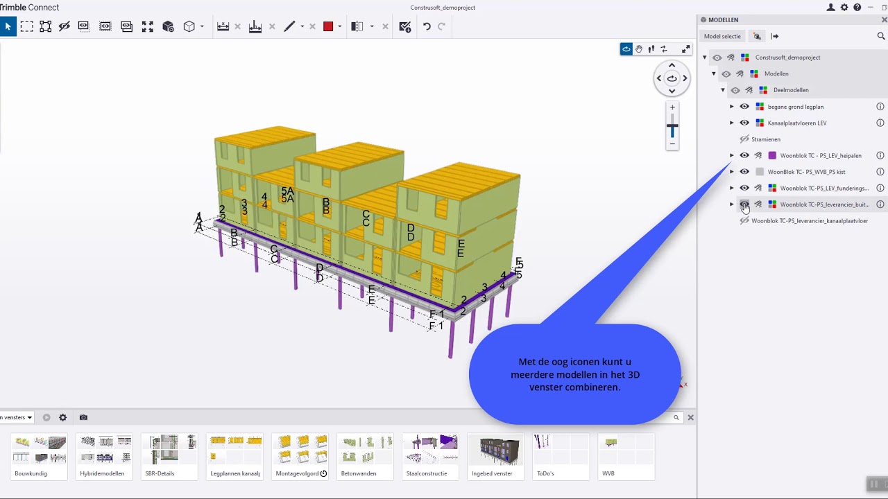 Modellen inladen Trimble Connect desktop - YouTube