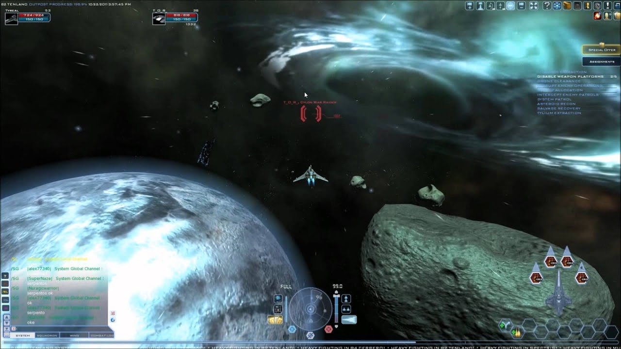 Battlestar Galactica Online - Viper Mk7 PvP Fighting - YouTube