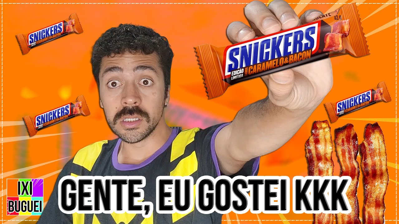 🥓 EXPERIMENTEI O SNICKERS SABOR CARAMELO & BACON E GOSTEI - YouTube