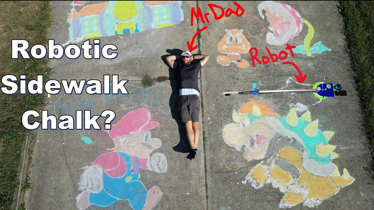 Sidewalk Chalk Robot Dominates Neighborhood - YouTube