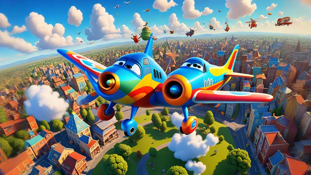 Airplane in the Sky Song | Flying Fun for Kids | Nursery Rhymes and ...