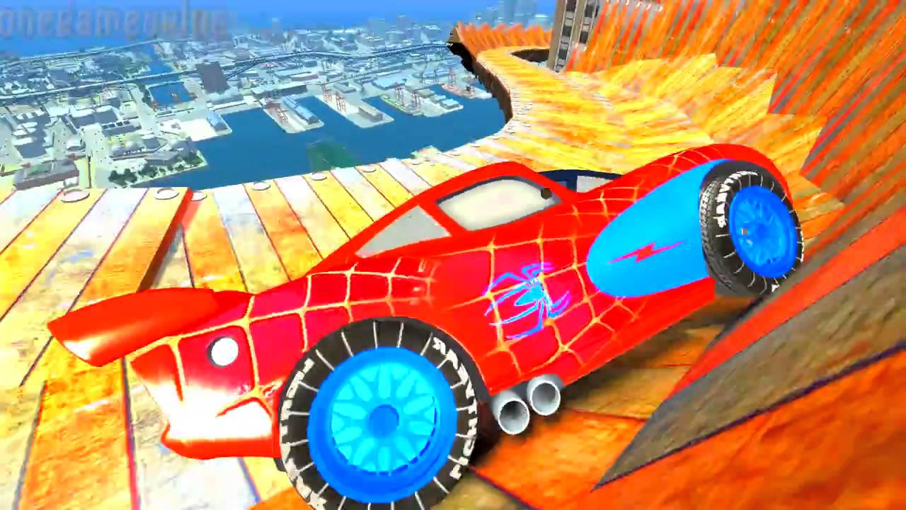 Disney cars Batmobile Lightning McQueen and Batman Spidermobile ...