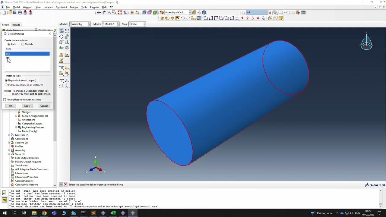 Abaqus modelling of pile soil interaction - YouTube