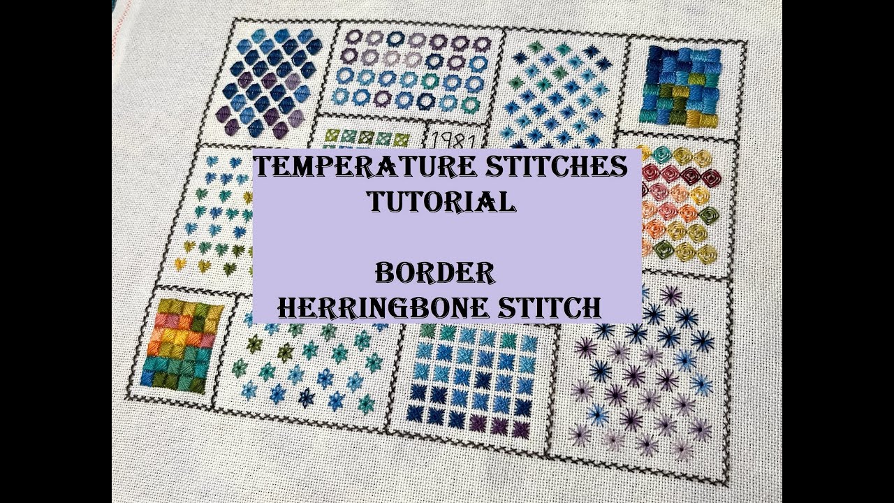 Temperature Stitches Tutorial - Border - Herringbone Stitch - YouTube