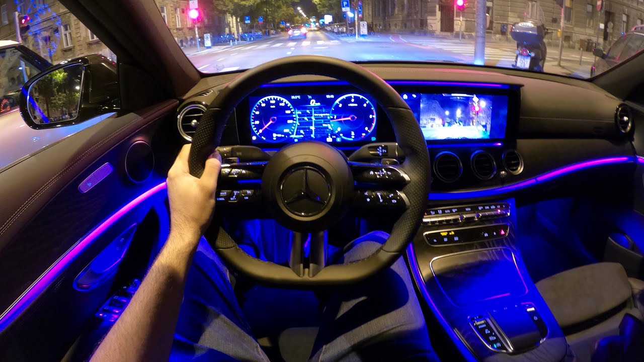New MERCEDES E-CLASS 2021 - Night POV test drive (PURE DRIVING) E220d ...
