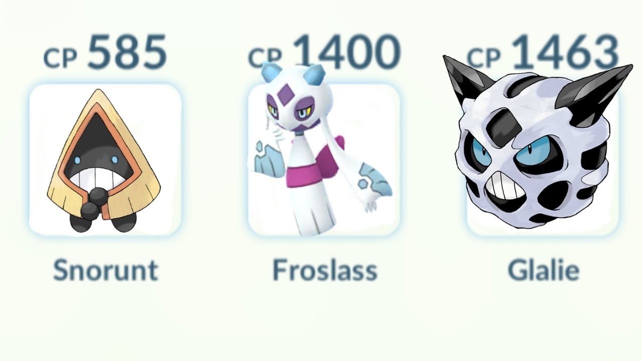 Pokemon go Snorunt,Shiny Froslass, Glalie [pokémon Go] - YouTube