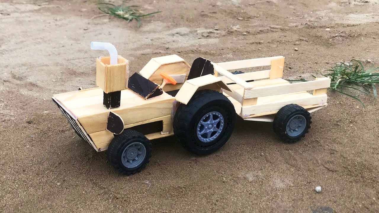 How to make Farm Vehicle with DC Motor - Wooden Toy Car DIY - YouTube