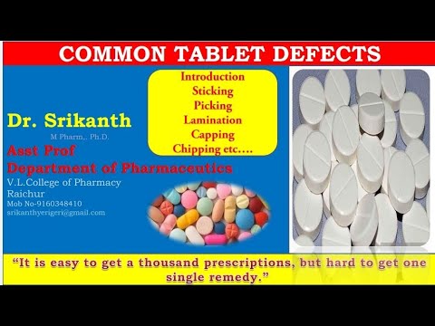 Common tablet defects. By Dr. Srikanth. - YouTube