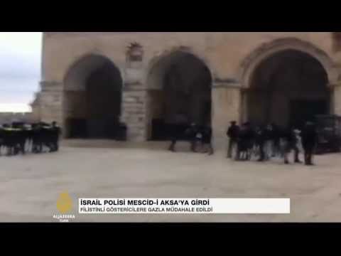 İsrail polisi Mescid-i Aksa'ya girdi