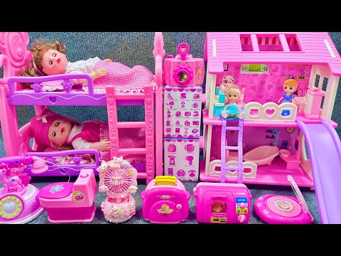 11 Minutes Satisfying with Unboxing Barbie Princess Bed, Swing& Slid House Toys Review | ASMR