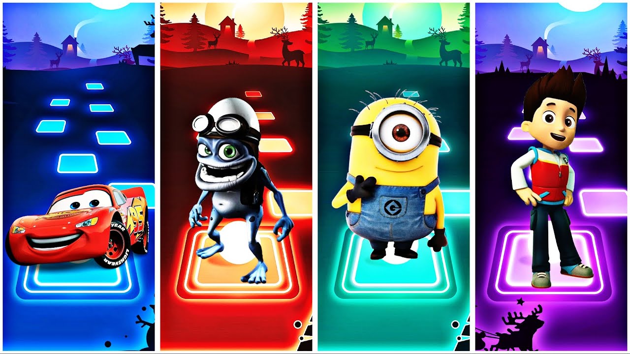 Lightning McQueen 🆚 Crazy Frog 🆚 Minion 🆚 Ryder 🎶 Tiles Hop EDM Rush ...