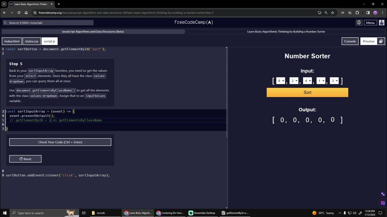 Basic Algorithmic Number Sorter 5 - YouTube