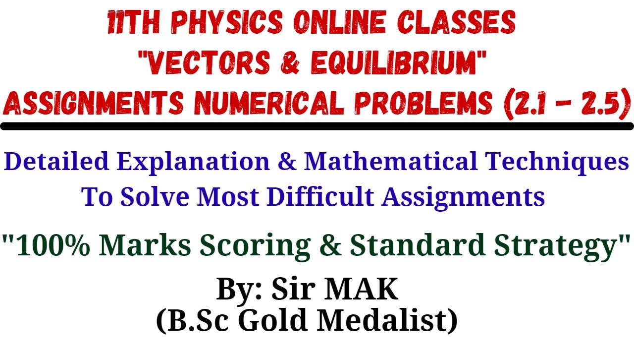 Class 11th, First year Physics chapter no: 02 Assignments Numerical ...