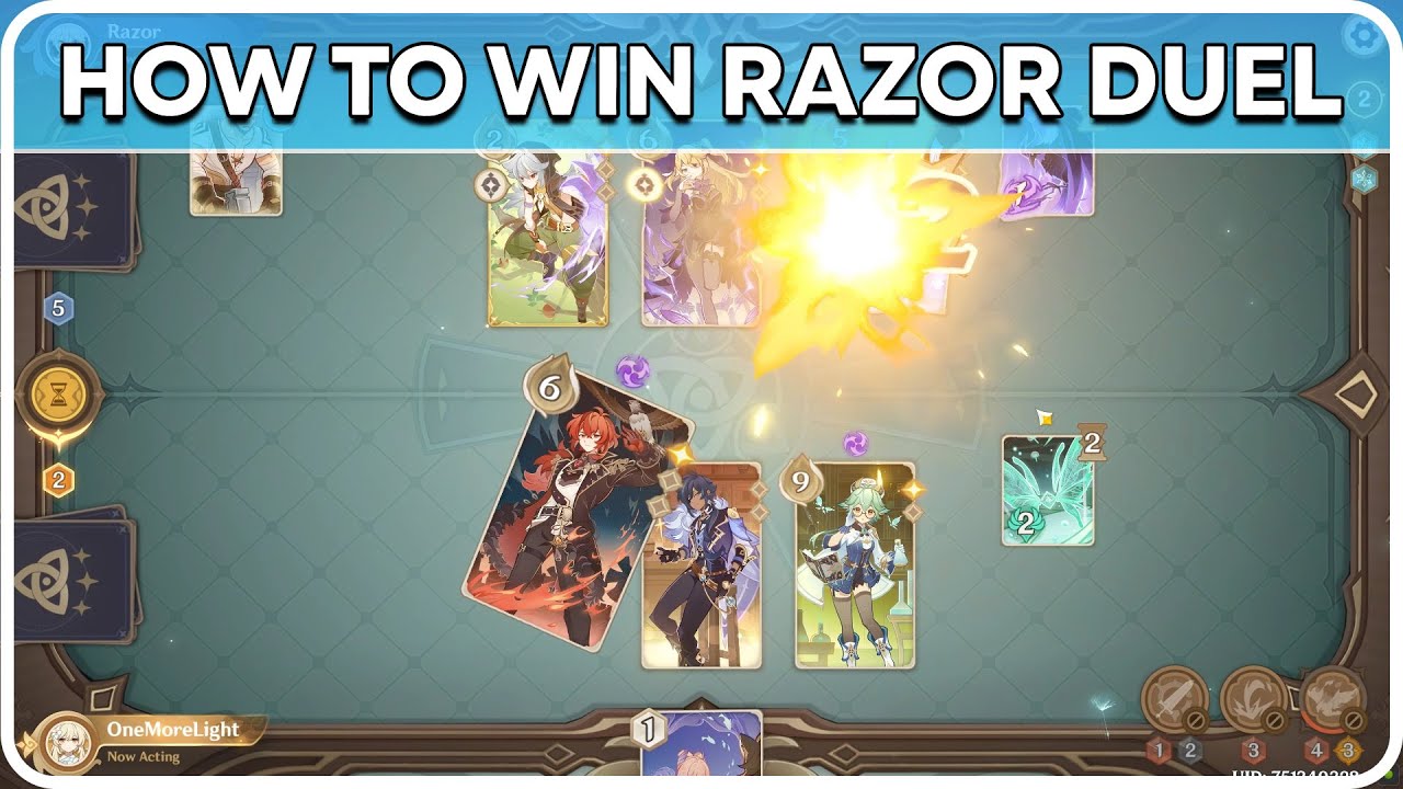 How to Win Razor TCG Genius Invokation Duel Genshin Impact - YouTube