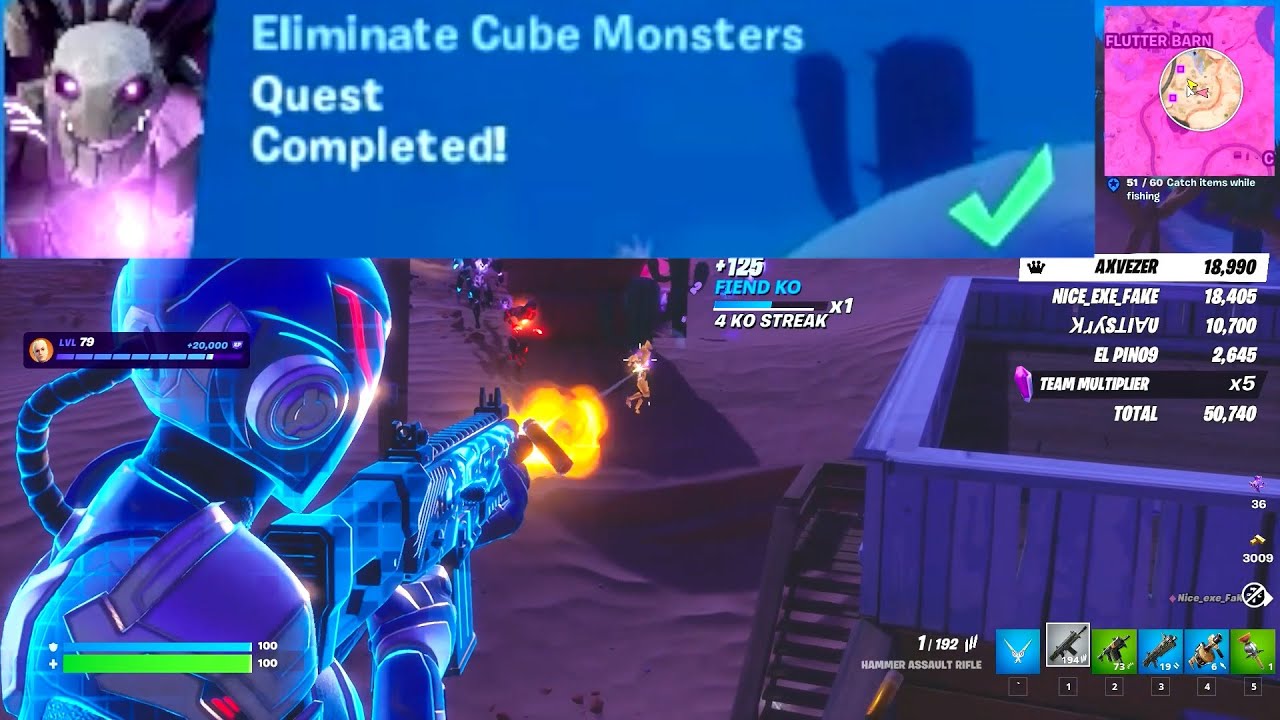 Eliminate Cube Monsters Fortnite Youtube