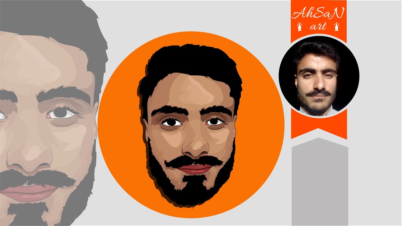 how to draw Face mascot || Speed Art || Adobe Illustrator || Art Zone ...