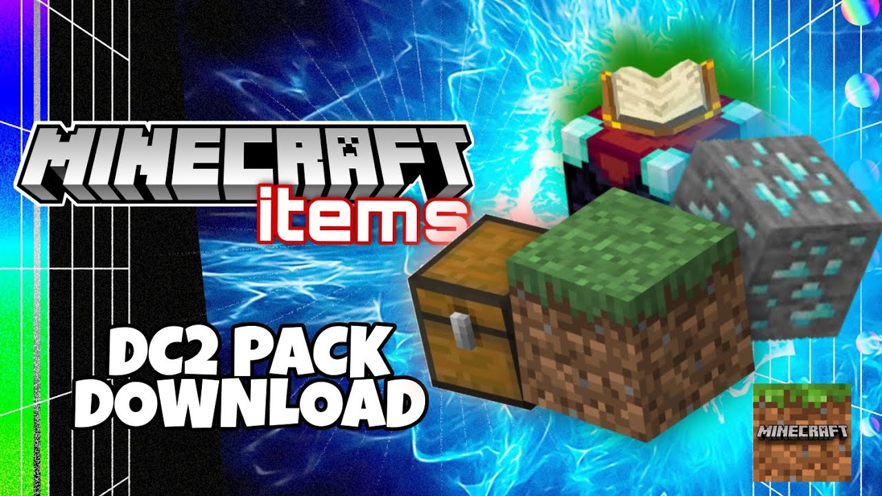 MINECRAFT ITEM PACK 15+ ITEMS || DC2 PACK DOWNLOAD || rosh 7 animation ...