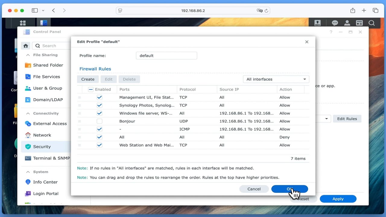 Synology NAS beginners guide (DSM7) | Part 21 | Firewall - YouTube