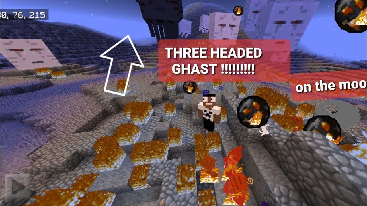 WHAT HAPPENS IF YOU SPAWN THE THREE HEADED GHAST IN THE MOON???🤔🔥 - YouTube