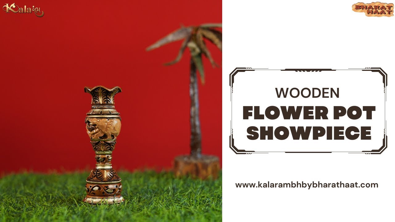 Beautifully Hand-Crafted Wooden Flower Pot| Wooden Flower Pot With ...