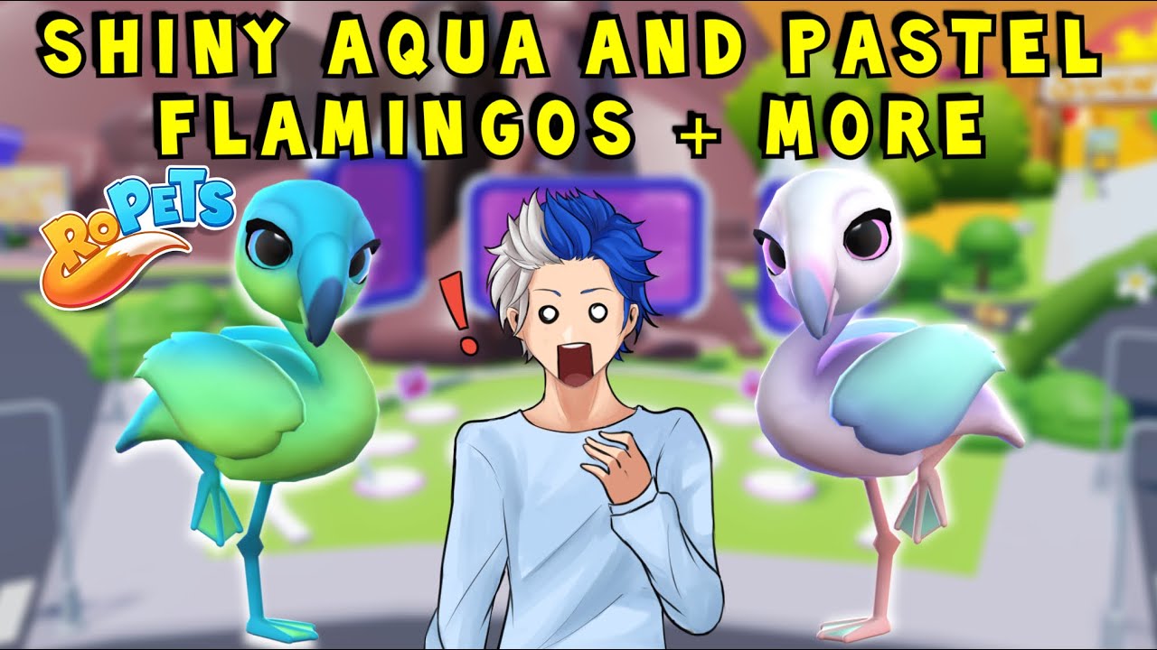 SHINY AQUA AND PASTEL FLAMINGOS + More (Ropets) - YouTube
