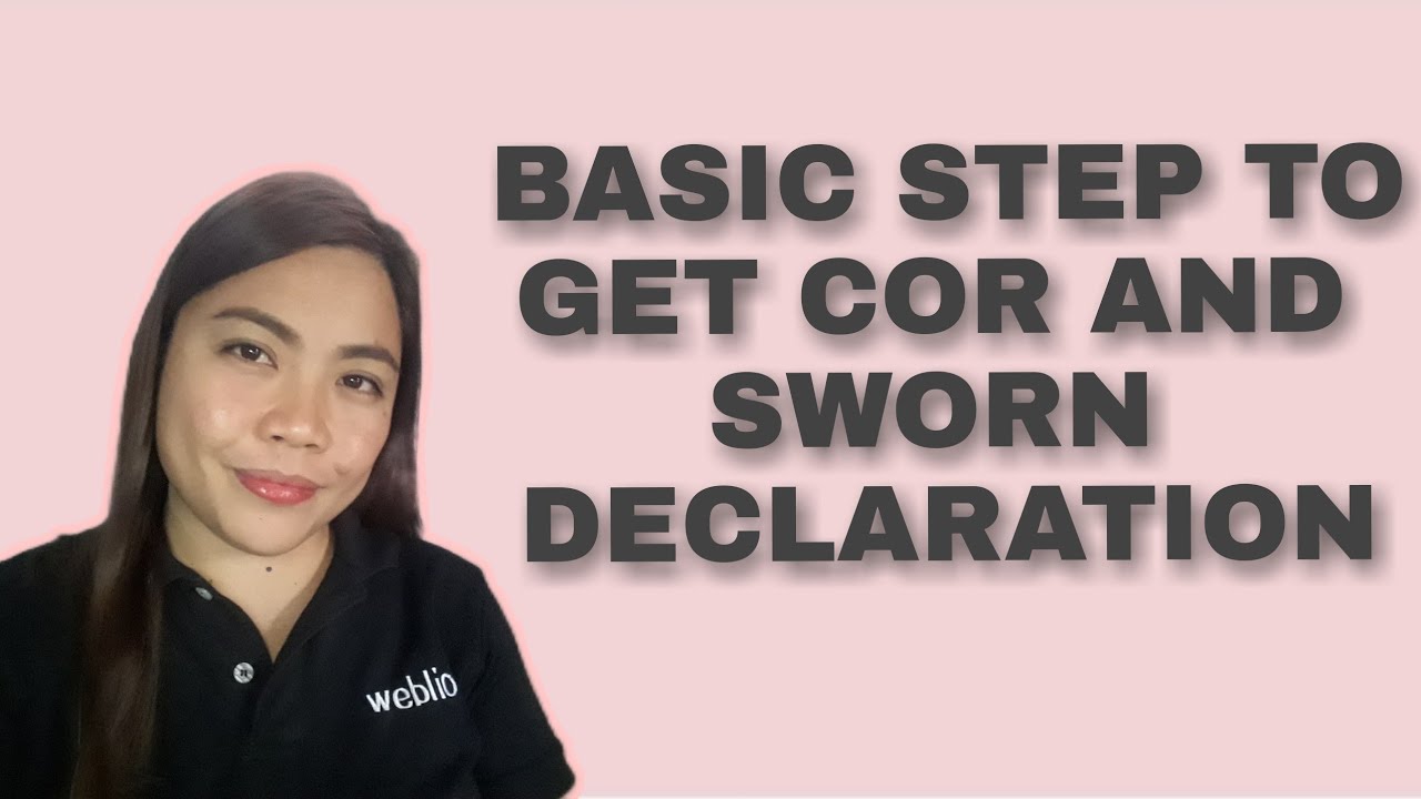 HOW TO GET COR AND SWORN DECLARATION IN BIR | BASIC STEPS - YouTube