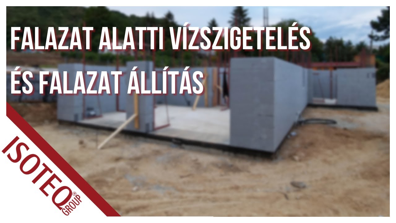 Falazat alatti vízszigetelés és falazat állítás - Csókakő - YouTube