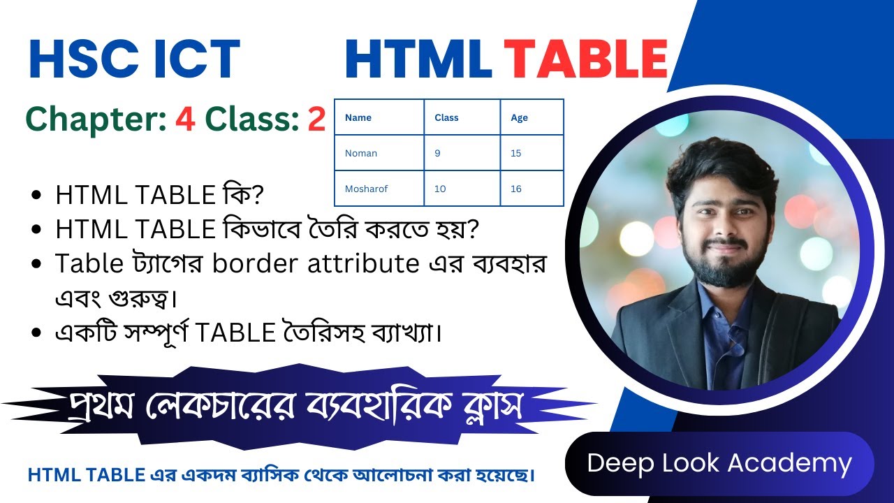 HTML Table Create | Practical Class | এইচটিএমএল টেবিল তৈরি | HSC ICT ...