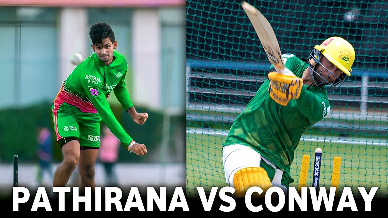 Matheesha Pathirana vs Devon Conway Practice Match | JSK Practice Match Highlights || - YouTube