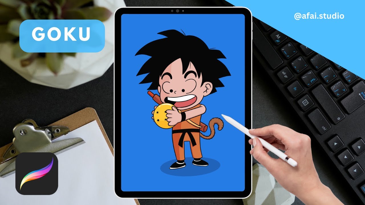 Drawing Kid Goku in Procreate - from start to finish - YouTube