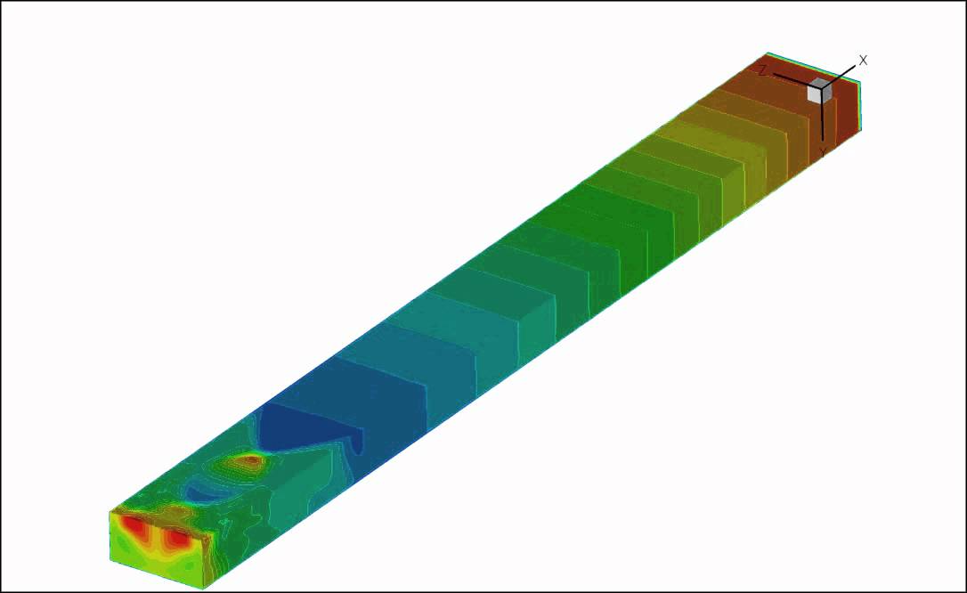 Viscous shock wave reflection in 3D rectangular shock tube - YouTube