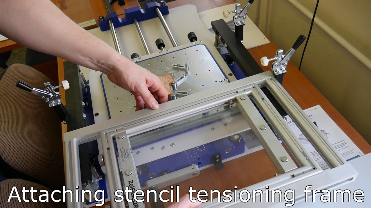 Manual stencil printer station - YouTube