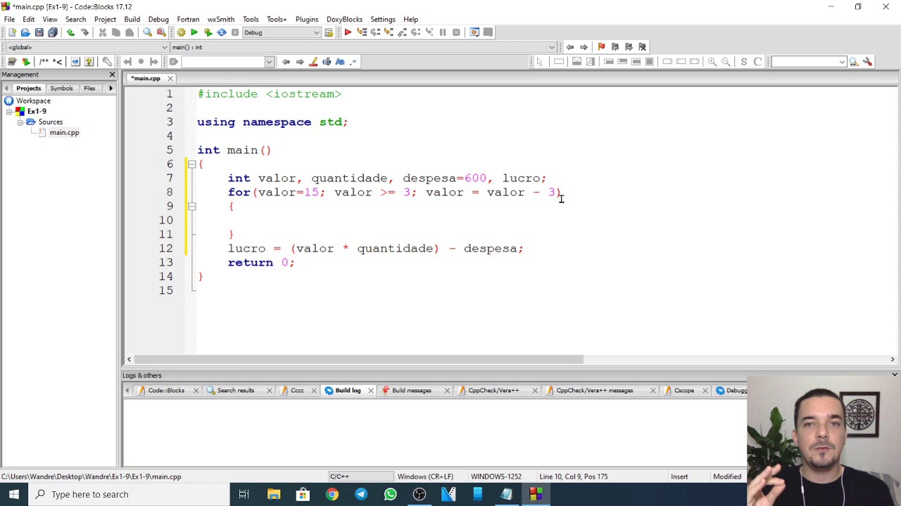 Vídeo aula de C++ - Primeiros exercícios: resolução de exercícios 9 ...